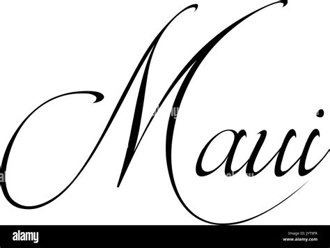 maui text sign illustration on white background stock vector image