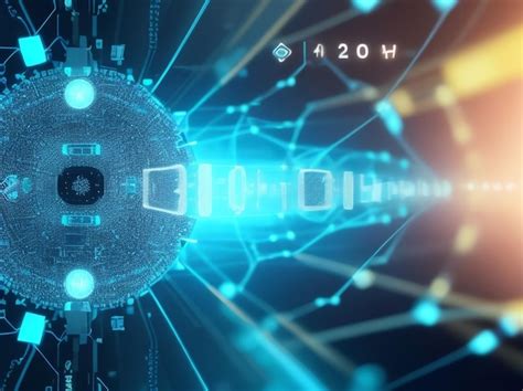 Premium Ai Image Cyber Big Data Flow Blockchain Data Fields Concept