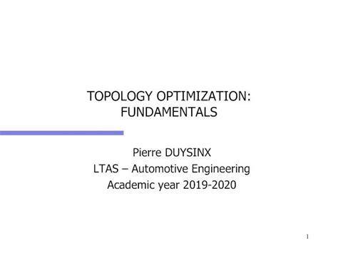 Pdf Topology Optimization Fundamentals · Design Problem Formulation A Typical Topology