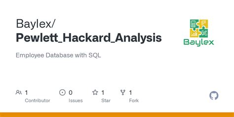 github baylex pewlett hackard analysis employee database with sql