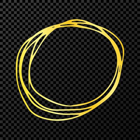 Hand Drawn Scribble Circle Gold Doodle Round Circular Design Element On Dark 26383606 Vector