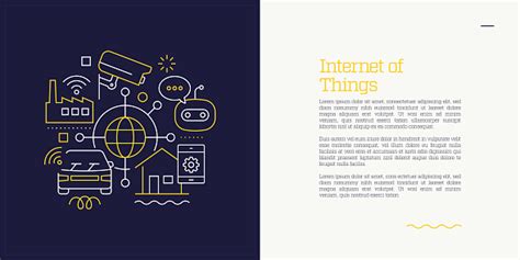 일러스트레이션 사물 인터넷 개념의 벡터 집합입니다 웹 페이지 배너 포스터 인쇄 등을 위한 라인 아트 스타일 배경 디자인 벡터