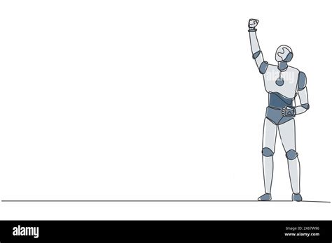 Single Continuous Line Drawing Robot Standing On Peak Of Cliff Targeting Arrow To Dartboard