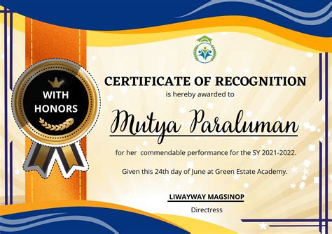 Free Editable Certificate Template Deped