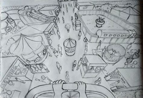 Perspective Perspective Drawing Lessons Birds Eye View Drawing Perspective Sketch