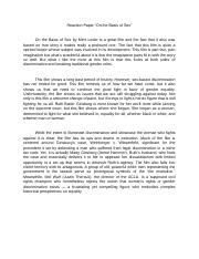 Reaction Paper Docx Reaction Paper On The Basis Of Sex On The Basis Of Sex By Mimi Leder Is