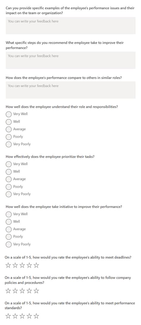 Teamflect Performance Improvement Plan Feedback Template