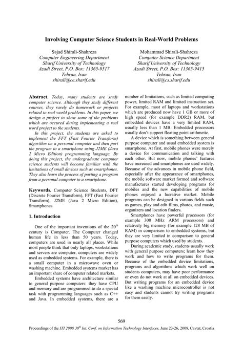 Pdf Involving Computer Science Students In Real World Problems