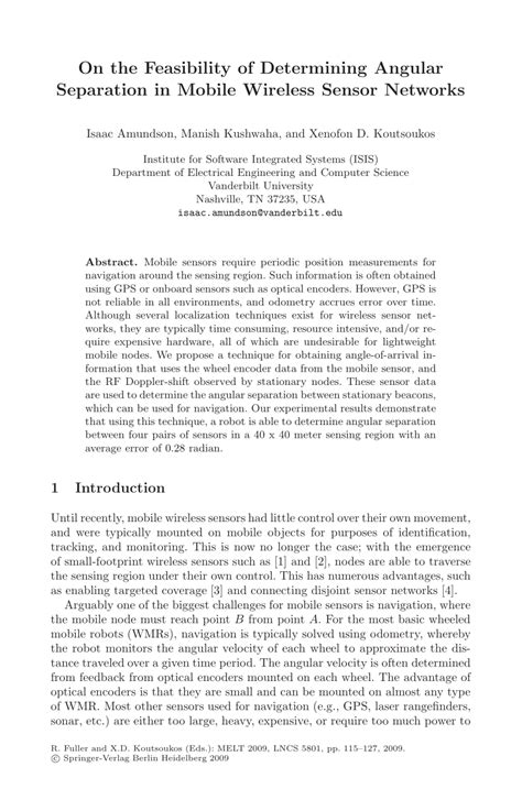 Pdf On The Feasibility Of Determining Angular Separation In Mobile
