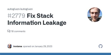Fix Stack Information Leakage · Issue 2779 · Autogluonautogluon · Github