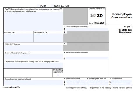 1099 Nec Form Printable Printable Forms Free Online