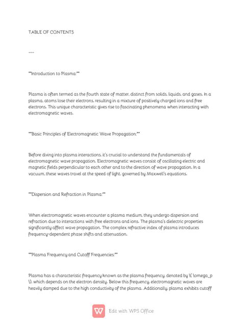 Electromagnetic Wave Propagation In Plasma Pdf Plasma Physics Waves