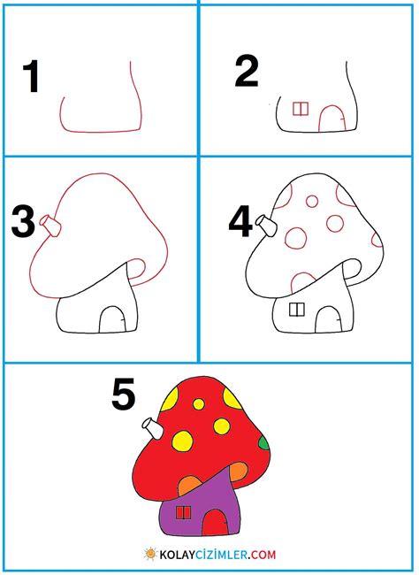 Mantar Ev Nasıl Çizilir How To Draw Mushroom House