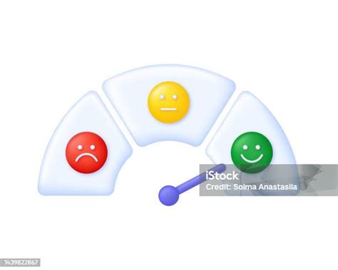 Vetores De Ilustração Em Escala De Emoção De Feedback 3d Avaliações Com Classificação Boa E Ruim