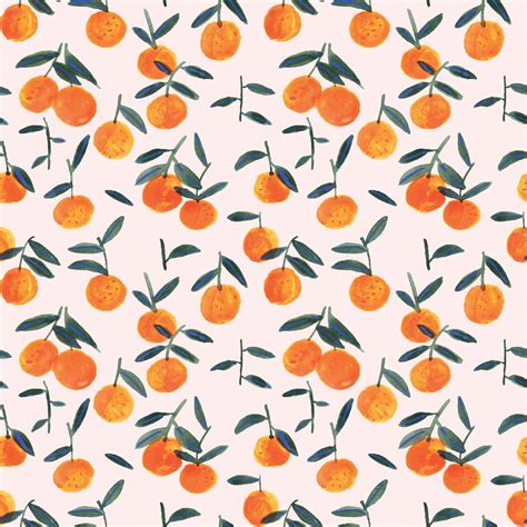 Clementines Wallpaper — Elizabeth Graeber Fruit Wallpaper Pattern