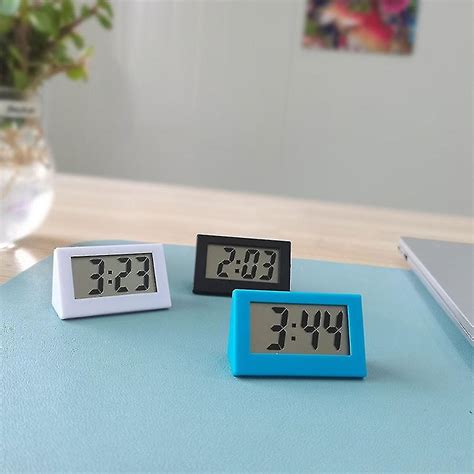 White Digital Clock Small Clock Mini Usable As Car Clock Or Table Clock 5 6 X 3 Cm Rubber
