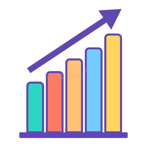 Ascending Graph Icon Bar Graph And Arrow Vectors Stock Vector