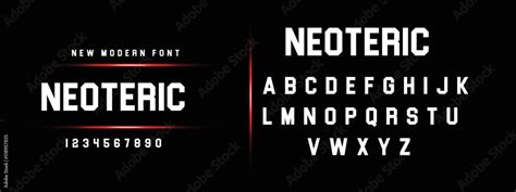 Neoteric Sports Minimal Tech Font Letter Set Luxury Vector Typeface