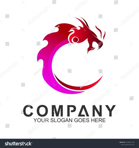 Dragon Letter C Logo Design Vector De Stock Libre De Regalías