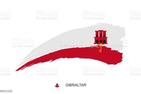 수채화 그림 지브롤터 국기입니다 그런 지 브러쉬 스트로크 독립 기념일 기호입니다 벡터 손으로 그린 아이콘 0명에 대한 스톡 벡터 아트 및 기타 이미지 Istock