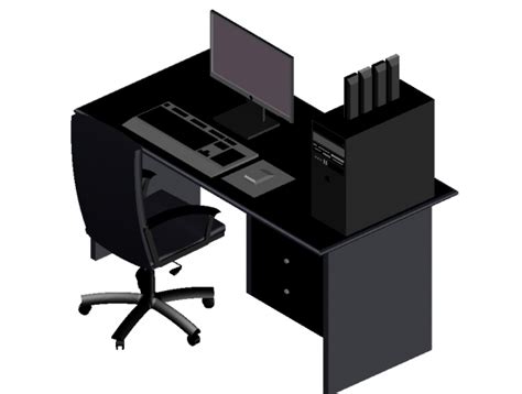 Computer With A Modern Look D Model Dwg Format Thousands Of Free CAD Blocks