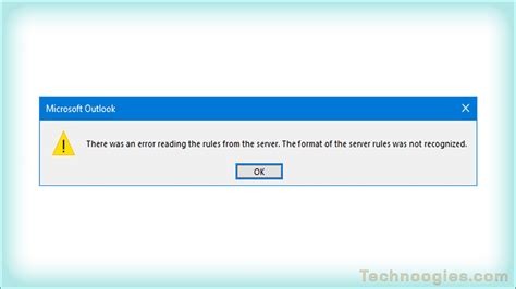 Outlook Error Reading The Rules From The Server