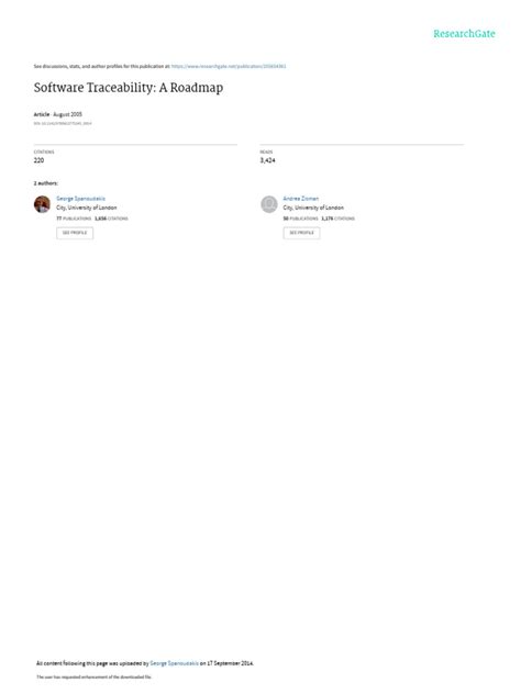 Software Traceability A Roadmap Pdf System Use Case
