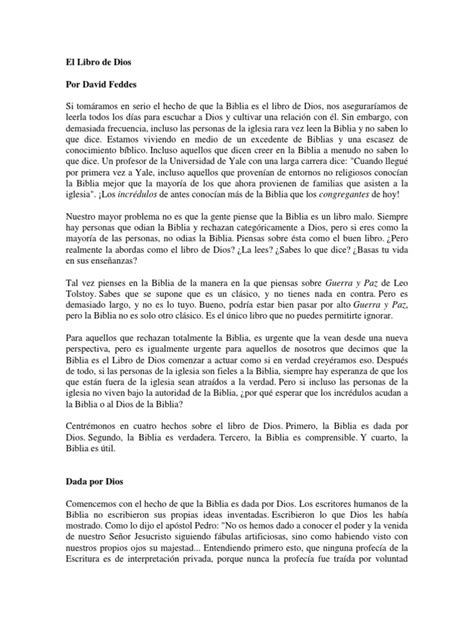 La Biblia El Libro De Dios Y Su Verdad Pdf Biblia Verdad