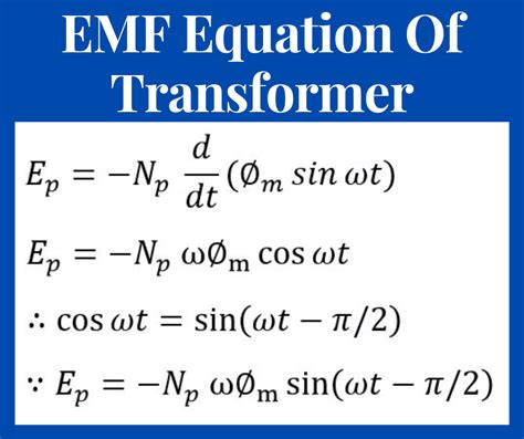 Emf Equation Of Transformer And Its Derivation Explained
