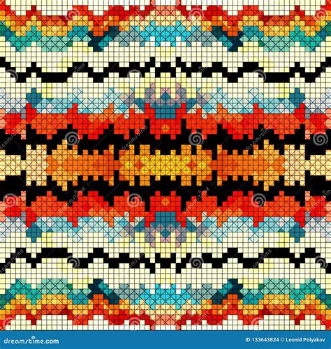 Colored Pixel Psychedelic Background Illustration Stock Illustration