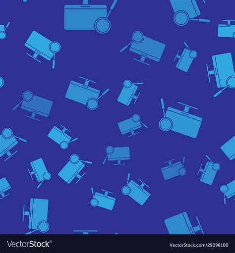 Blue Computer Monitor Diagnostics Icon Isolated Vector Image