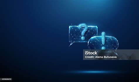 물음표와 느낌표가 있는 파란색 미래 지향적인 채팅 풍선 Ai 기반 챗봇 자동화된 고객 지원 실시간 응답 시스템 지능형 지원 대화