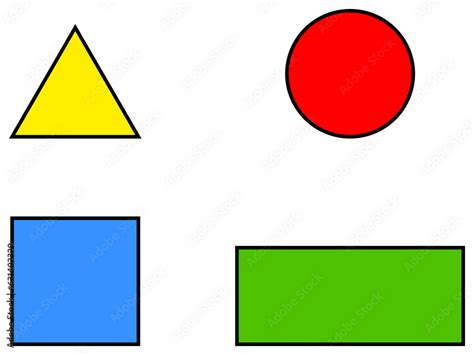Geometric Basic Shape Triangle Circle Square And Rectangle Stock