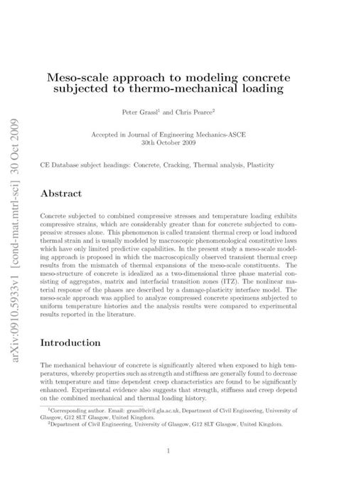 Pdf Meso Scale Approachto Modelingconcrete Subjected To Thermo