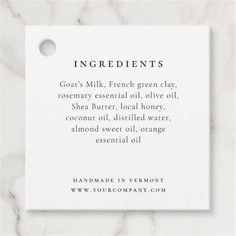 Ingredient List Tag With Logo Zazzle In 2024 Ingredient Essential Oils Rosemary Oil Handmade