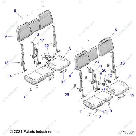 Polaris Side By Side 2021 Oem Parts Diagram For Body Seats