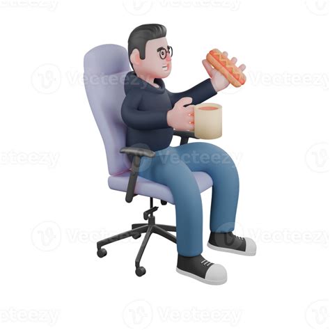 3d Illustrative Male Programmer A Male Programmer Is Sitting On A