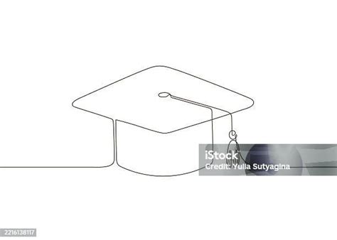 졸업 모자 연속 하나의 선 그리기 대학 졸업 축하 벡터 일러스트 레이 션 학사모에 대한 스톡 벡터 아트 및 기타 이미지 학사모 한붓그리기 검은색 Istock