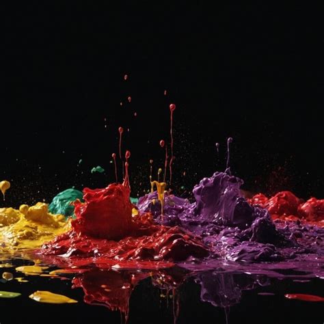 Premium Photo Colorful Splash Of Color Is Shown With A Black Background