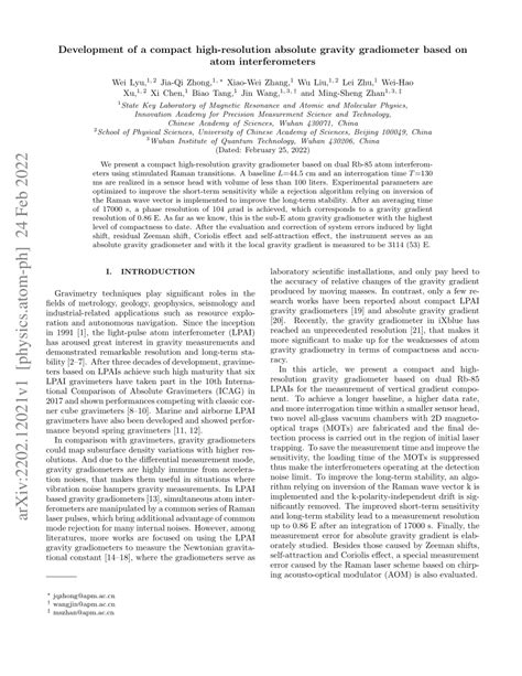 Pdf Development Of A Compact High Resolution Absolute Gravity