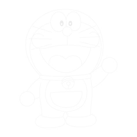 Doraemon Happy Waving Coloring Page And Tracing Page Drawing Gallery
