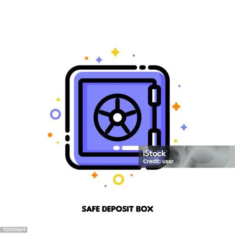 금융 개념에 대 한 안전 금고의 아이콘입니다 플랫 채워진된 개요 스타일입니다 픽셀 완벽 64 X 64 편집 가능한 스트로크