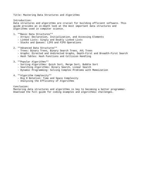 Documento 4 Advanced Data Structures And Algorithms Pdf