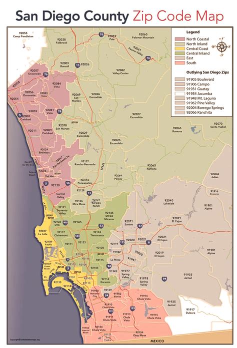 San Diego Zip Code Map Map Of Zip Codes San Diego Pdf