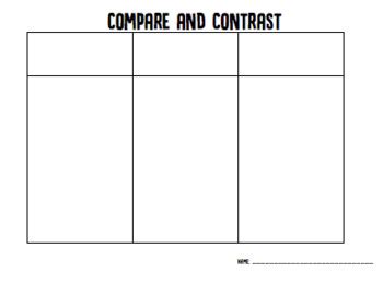 T Chart Compare And Contrast