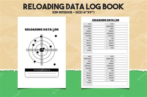 Premium Vector Reloading Data Log Book Kdp Interior