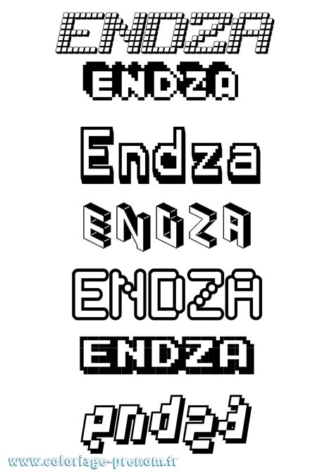 Coloriage Du Prénom Endza à Imprimer Ou Télécharger Facilement