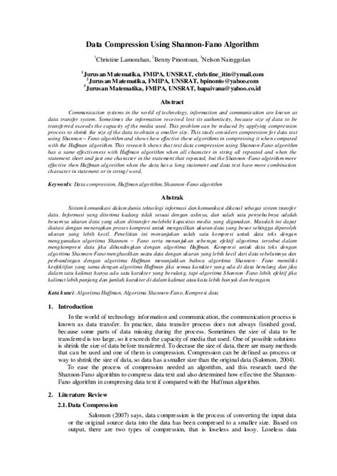Pdf Data Compression Using Shannon Fano Algorithm Implemented By Vhdl