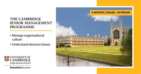 Cambridge Judge Business School Senior Management Programme On
