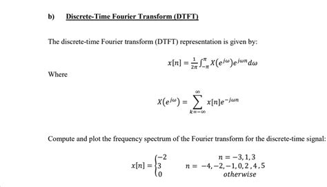 solved discrete time fourier transform dtft the discrete time